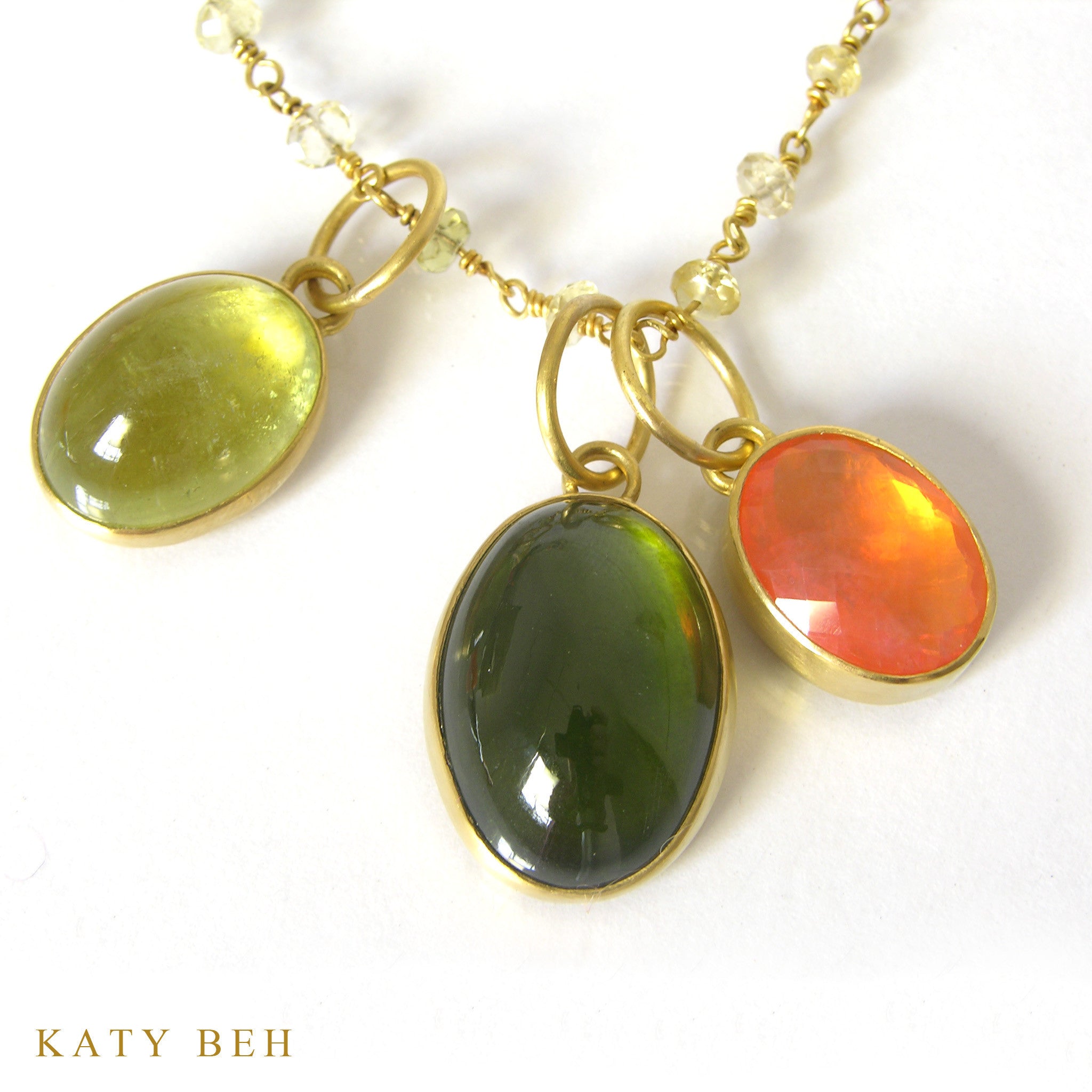 Yellow Beryl Chain Necklace | Katy Beh Jewelry