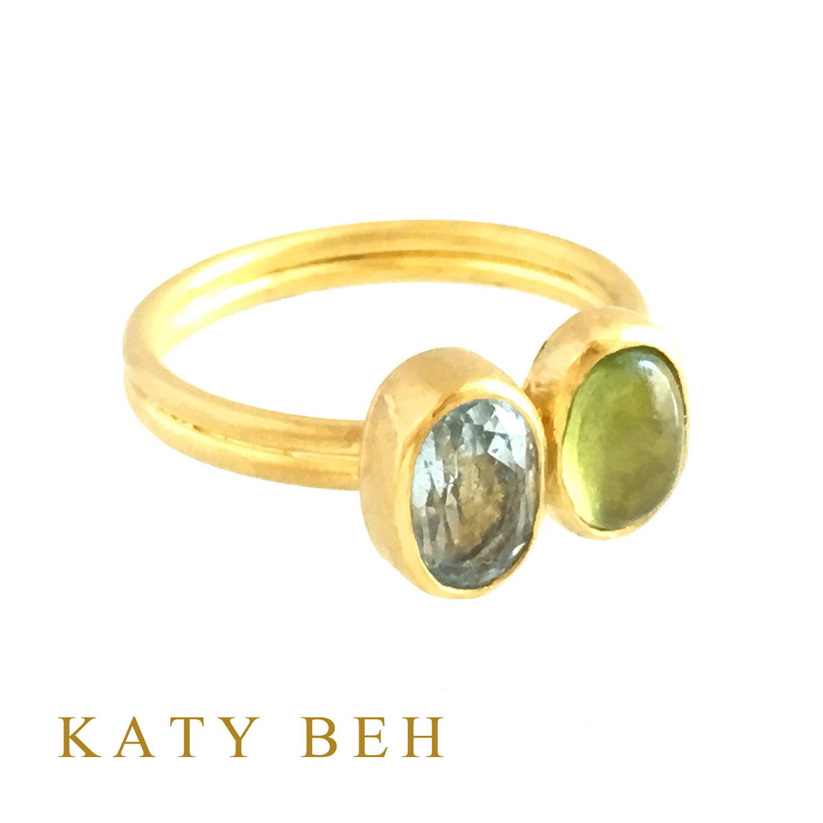 Janet Peridot & Aqua Topaz Ring | Katy Beh Jewelry