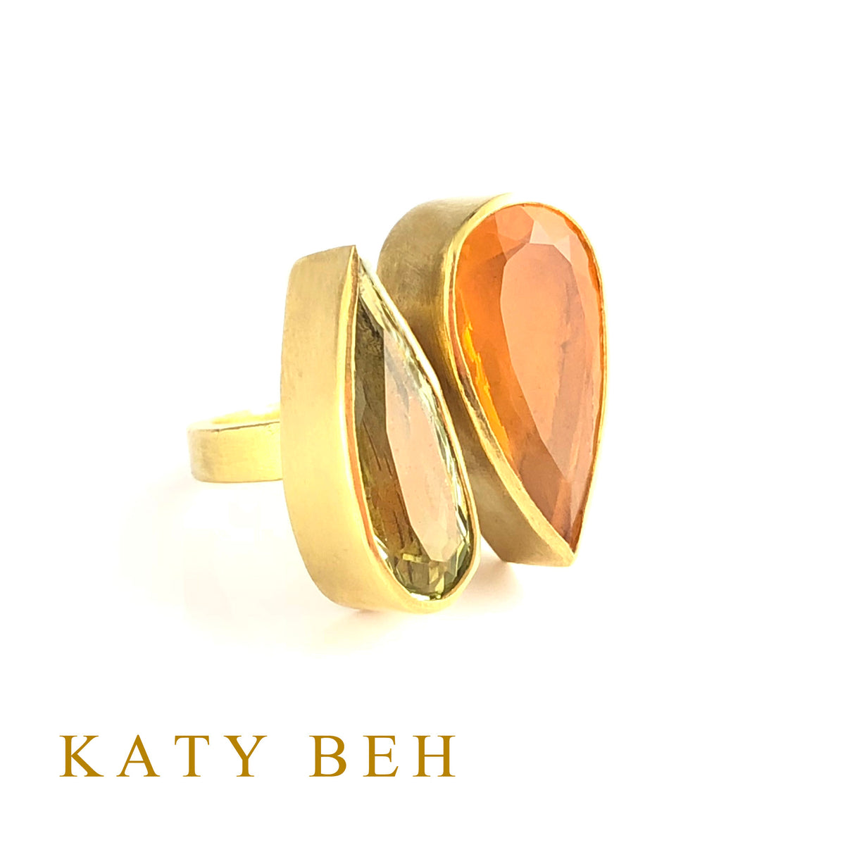 Sabina Golden Beryl and Mexican Fire Opal Ring | Katy Beh Jewelry
