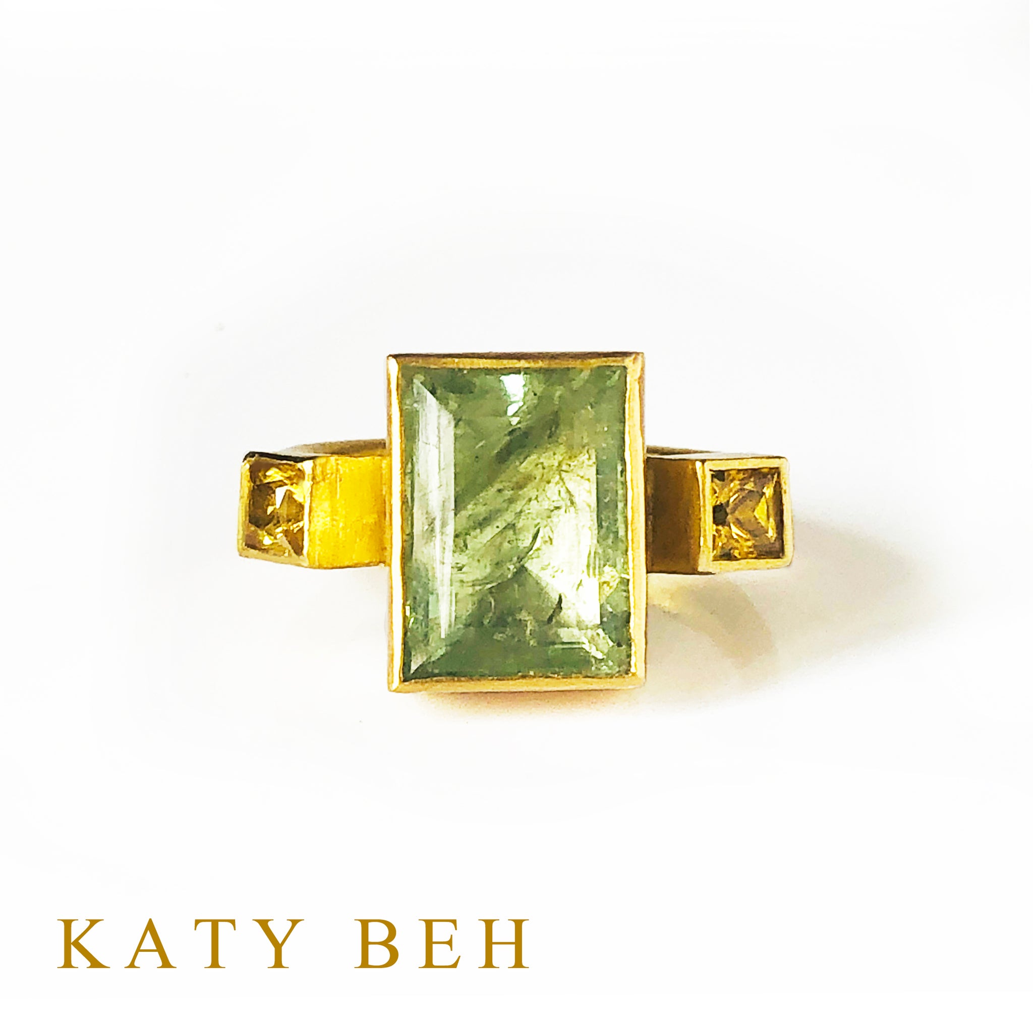 Remy Green Aquamarine and Yellow Sapphire Ring | Katy Beh Jewelry