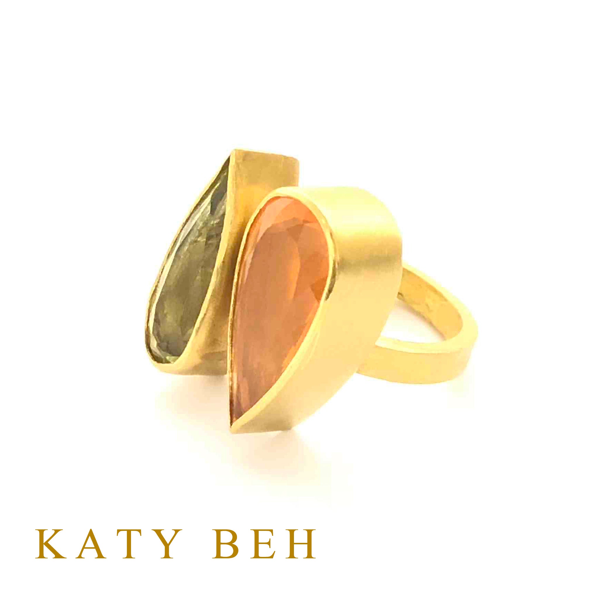 Sabina Golden Beryl and Mexican Fire Opal Ring | Katy Beh Jewelry